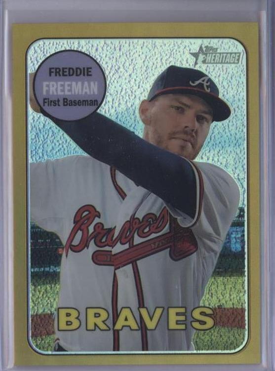 2018 Topps Heritage - Freddie Freeman #THC-100 Chrome Gold Refractor /5 ...