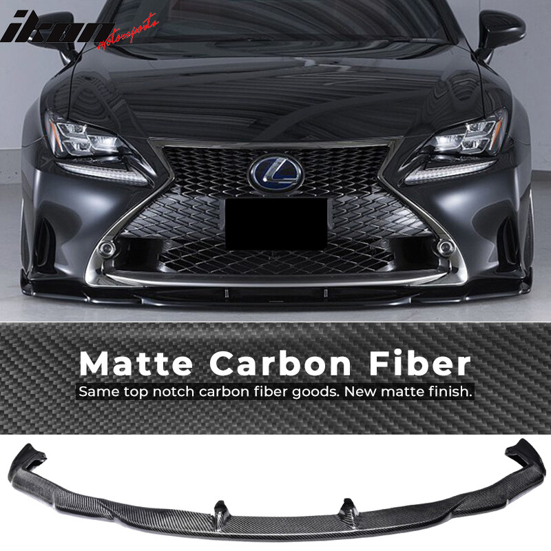 Fits 15-16 Lexus RC200t RC350 F Sports AG Front Bumper Lip Matte Carbon ...