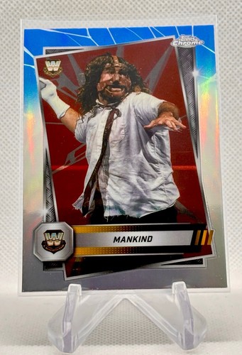 2025 Topps Chrome WWE Mankind Red and Blue Refractor Parallel #124 | eBay