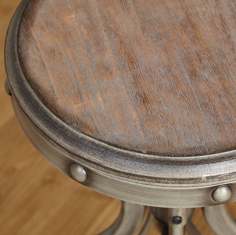 Metal Adjustable Industrial Stool Swivel Set of 2 Kitchen Height Seat ...