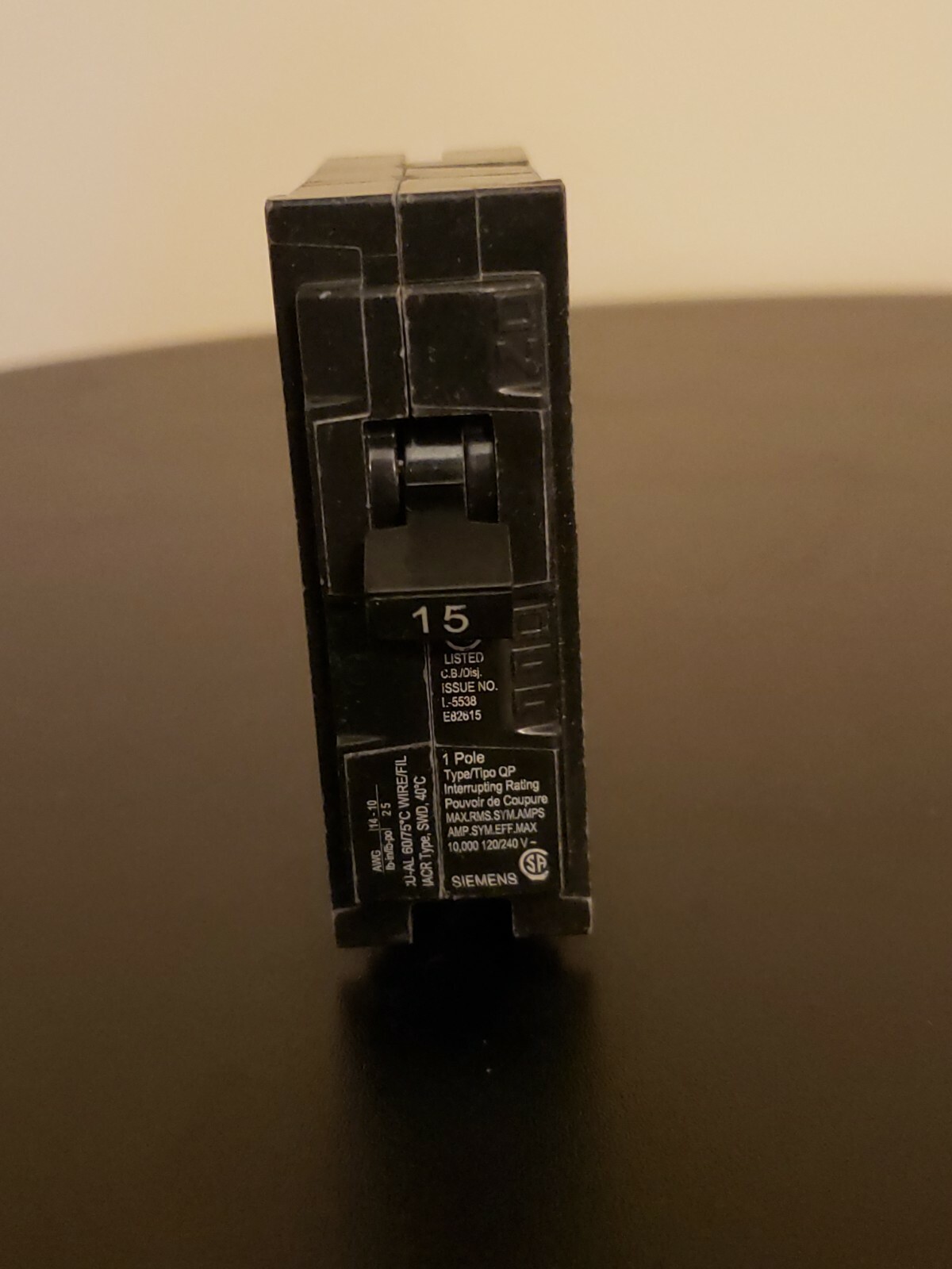 Siemens Murray Single Pole Circuit Breakers MP1520 MP1515 MP120 MP130 ...