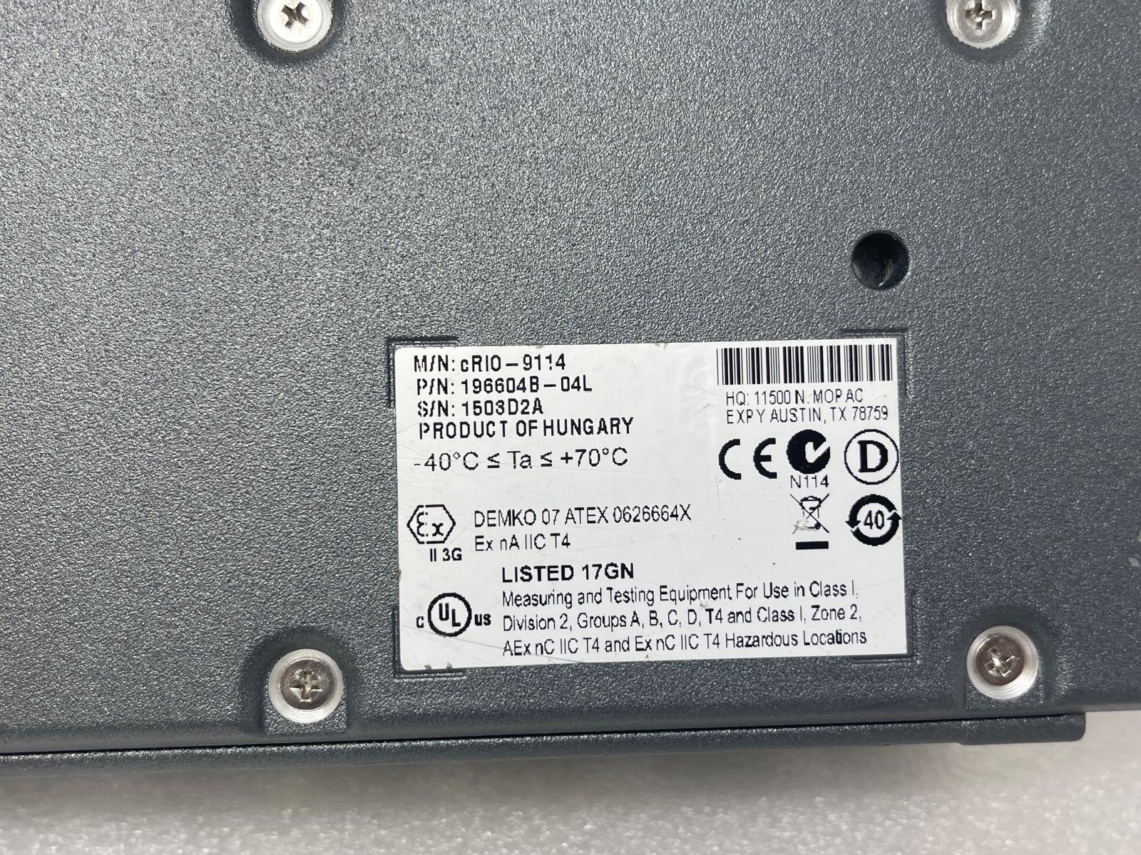 National Instruments Ni Crio-9114 CompactRIO 8-slot Reconfigurable ...