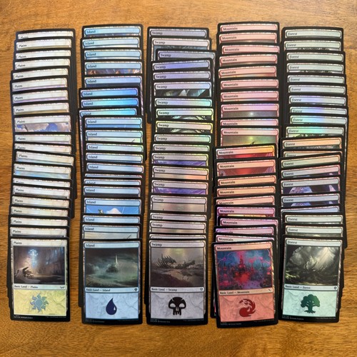 MTG 100 Card Basic FOIL Land Lot (20 of each!) | eBay