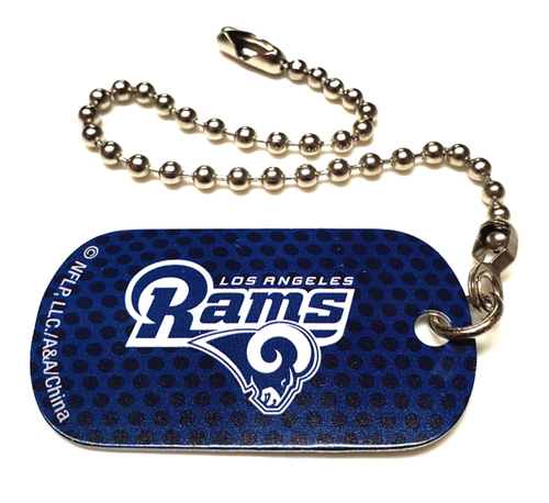 LOS ANGELES RAMS NFL METAL LIGHT PULL DOG TAG LICENSED CHARM ORNAMENT ...