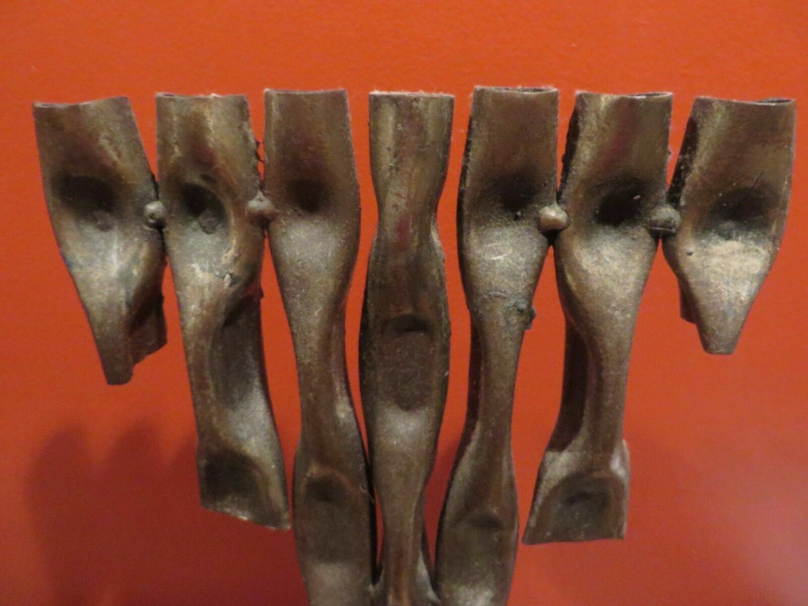 Arts & Craft Wrought Cast Iron Hanukkah Lamp Menorah European 18" Seven ...