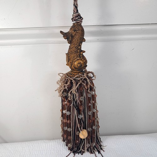 Fish Tassel Curtain Tieback Fan Pull Decor Pom Beads koi decorative ...