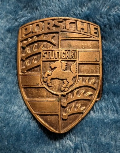 Vintage Porsche Belt Buckle Solid Bronze Brass Stuttgart Shield Logo | eBay