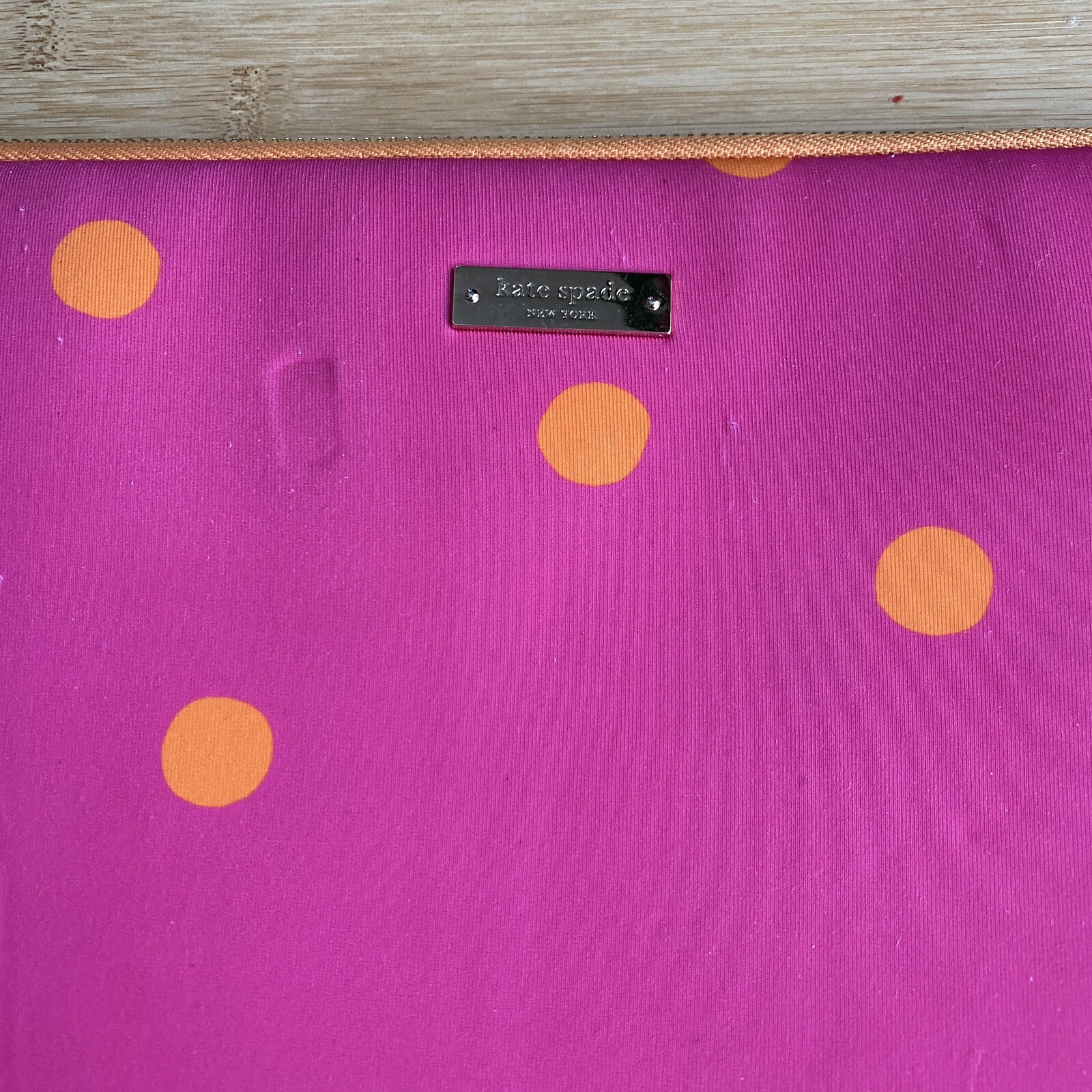 Kate Spade New York Laptop Sleeve Pink Orange Polka Dot Neoprene | eBay