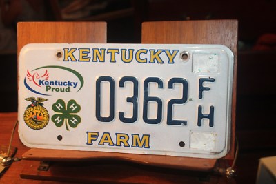 2012 Farm Kentucky License Plate FFA 4h Future Farmers America 0362FH ...