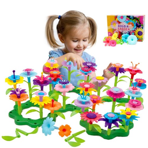 Byserten Gifts for 3-6 Year Old Girls Flower Garden Building Set 98 PCS ...