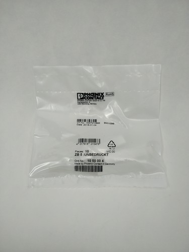 Phoenix Contact 1050004 ZB 5: Unprinted 10 Pcs. | eBay