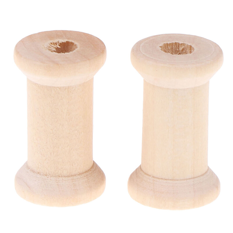 10Pcs Wooden Bobbins Spools Reels Organizer For Sewing Ribbons ...
