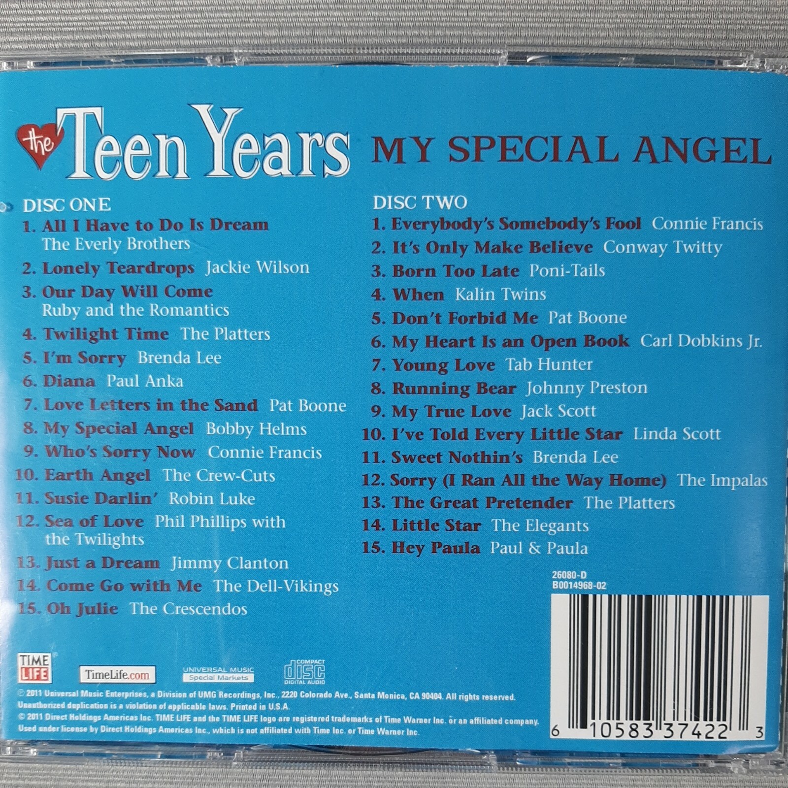 2 Time Life CD Sets "The Teen Years" Dream Lover & My Special Angel 2CD ...