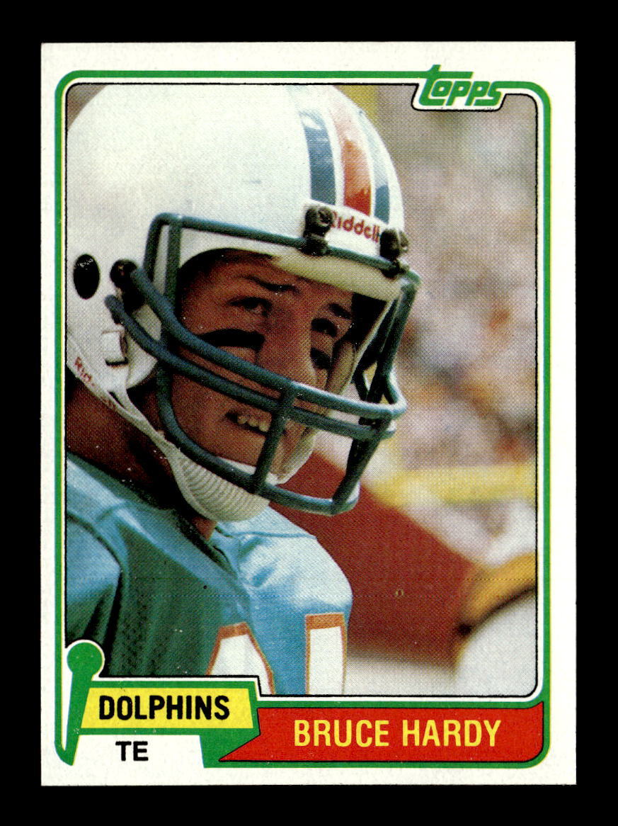 1981 Topps #444 Bruce Hardy Miami Dolphins Rookie RC NM Football Card ...