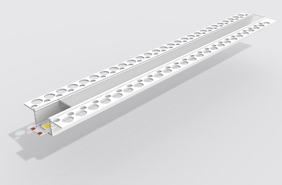 2M LED Profil mit Abdeckung Unterputz Leiste Rigips Gips Karton ...