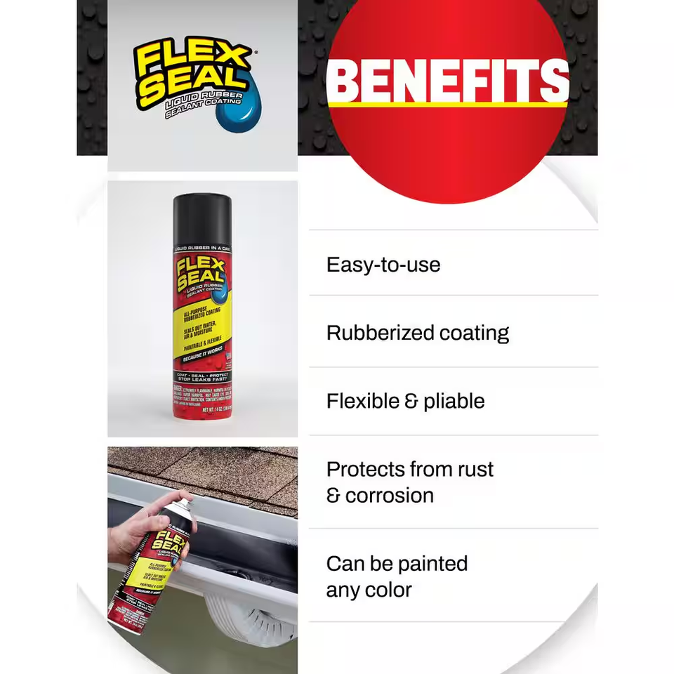 Flex Seal Clear 14 Oz. Aerosol Liquid Rubber Sealant Coating Spray ...