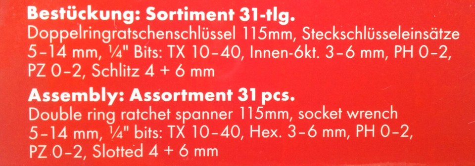 Wurth 096511310 Double Ring Ratchet Spanner Wrench with Bits Mini Set ...