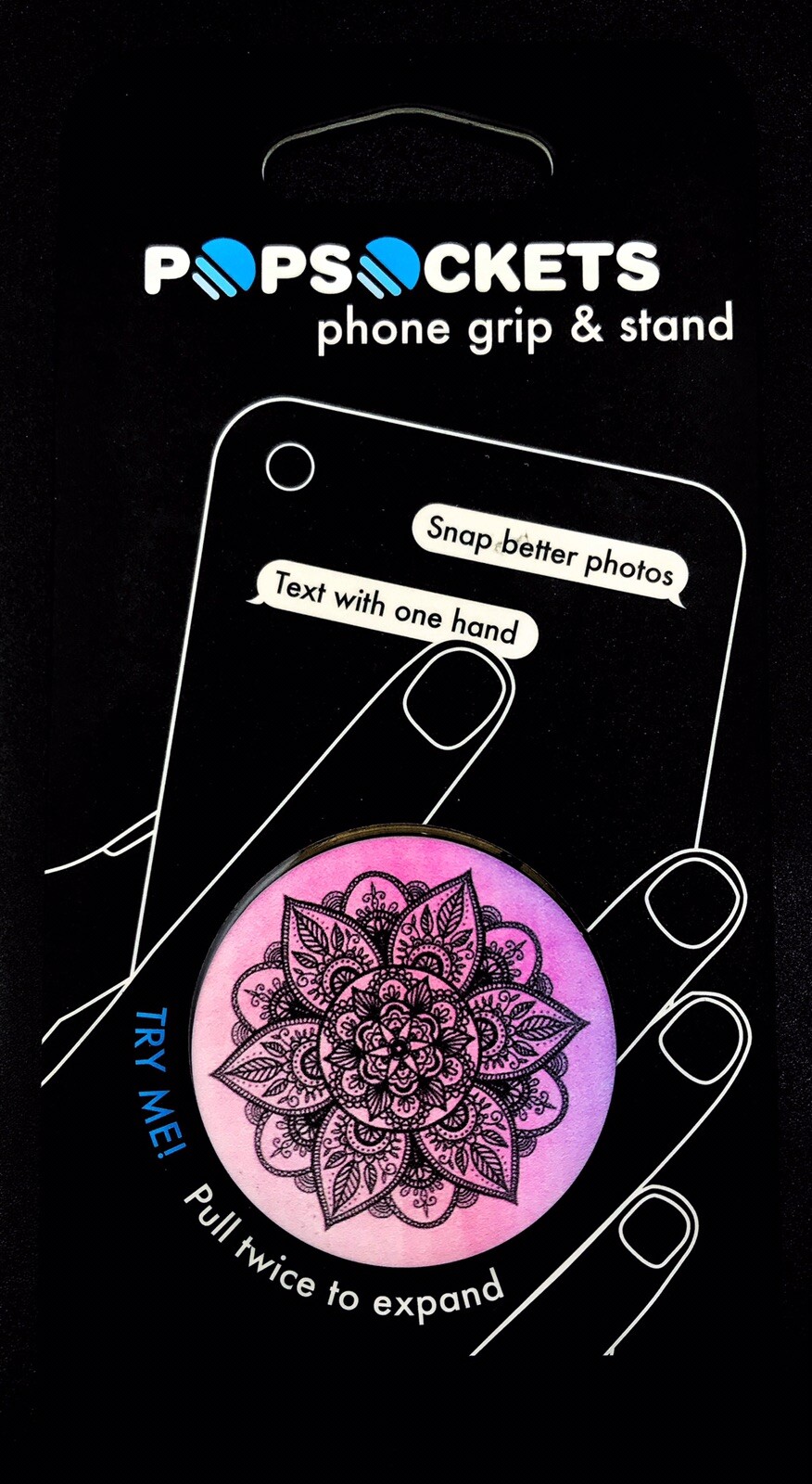 Authentic Popsockets Charcoal Pink Mandala PopSocket Pop Socket Phone ...