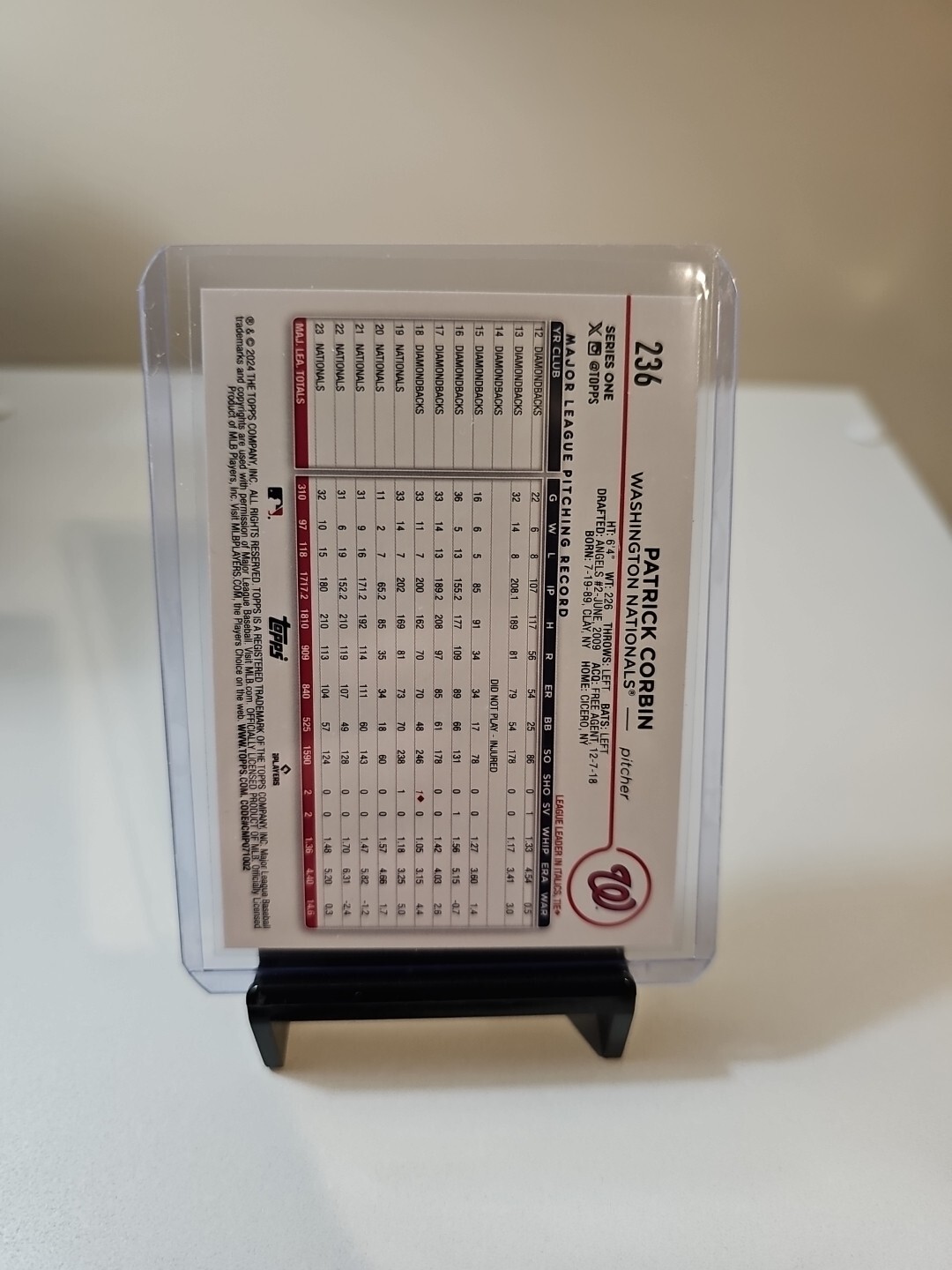 2024 Patrick Corbin Topps Series 1 MLB Royal Blue SP Washington ...