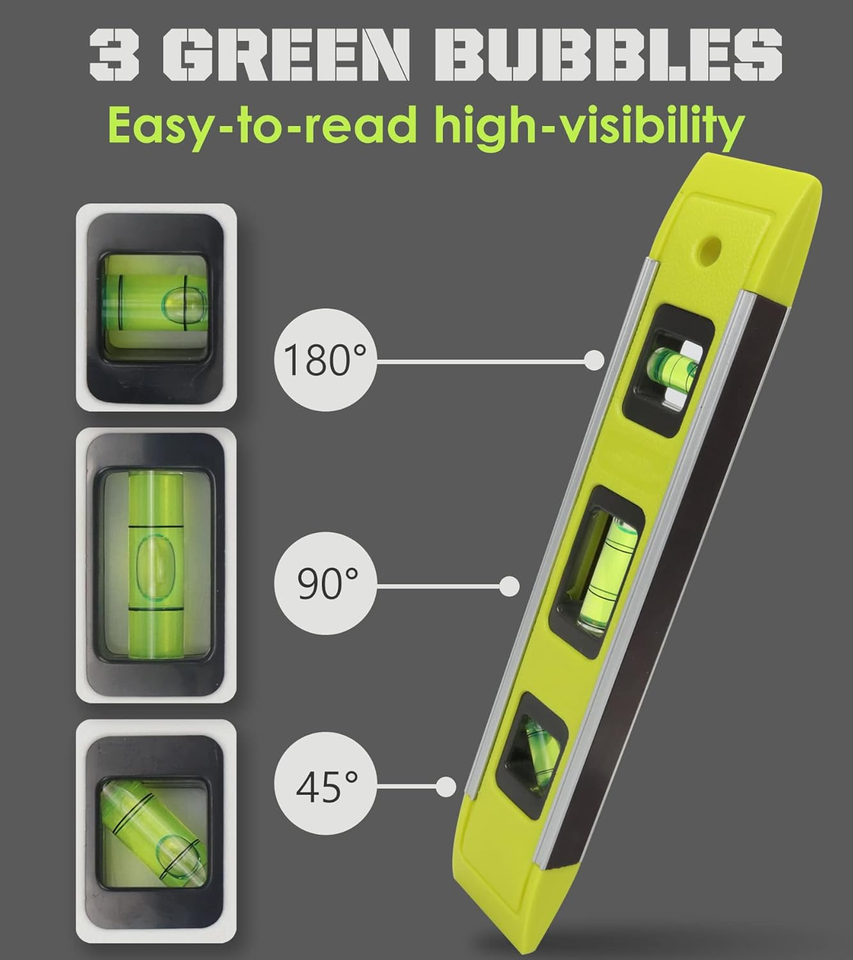 Magnetic Torpedo Level 9 Inch Small Leveler Tool With 3 Bubble Spirit Levels 705353589928| eBay