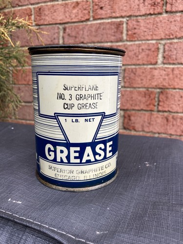 vintage Superior Graphite Superflake one pound cup grease can - 1940's ...