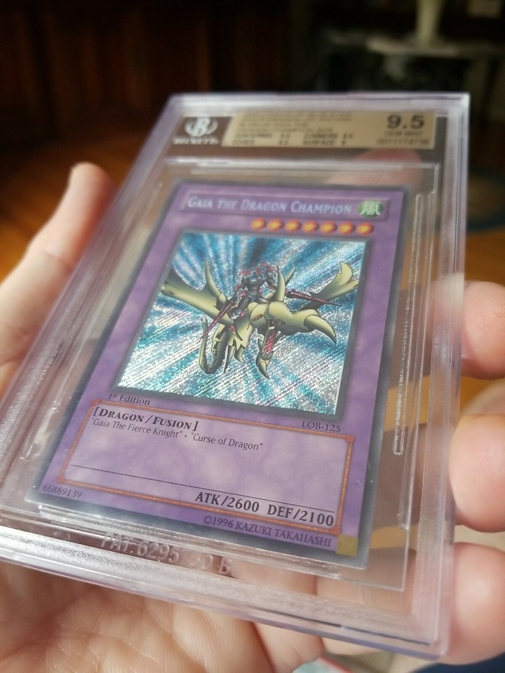Yugioh LOB 1st Ed Gaia The Dragon Champion LOB-125 BGS 9.5 GEM MINT ...
