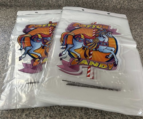 Set 100 Cotton Candy Bags Carousel Horse 1 mil thickness with header | eBay