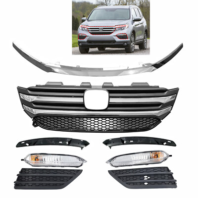 For 2016-18 Honda Pilot Grille Molding Trim Turn Signal Light Grille ...
