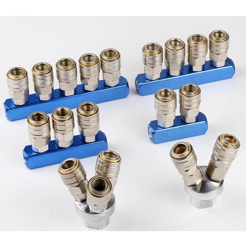 G 1/4 Air Hose Coupler Distribution Block Line Splitter Manifold with ...