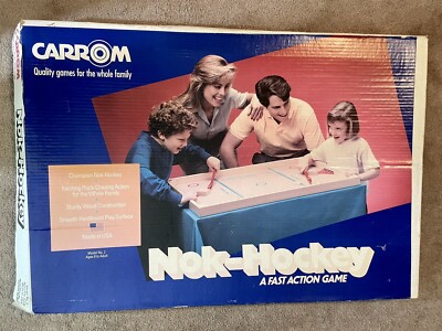 Vintage Carrom Nok-Hockey Game Board with Original Box Complete! Table ...