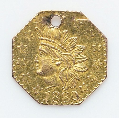 1880 California Indian Gold Token, Wreath #7, Locke's 1880 Indian #2 | eBay