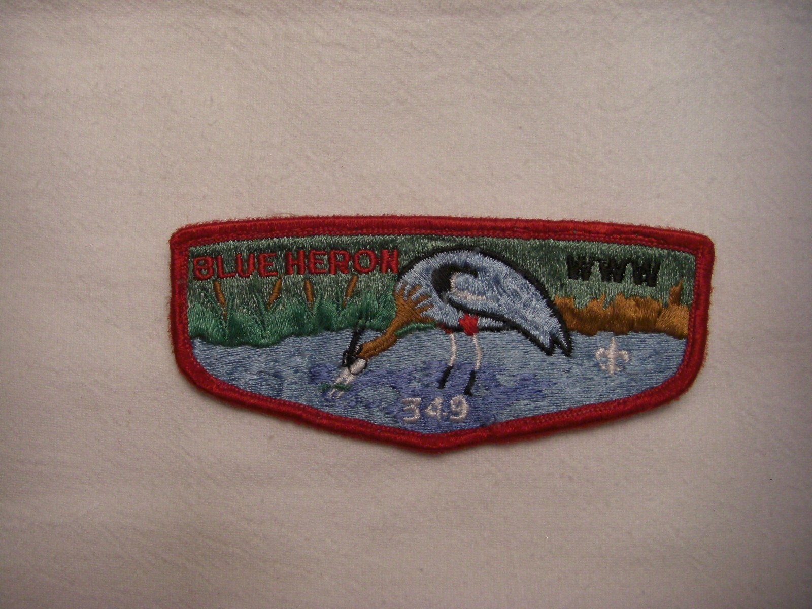 VINTAGE Boy Scout OA Blue Heron 349, Red Border Pocket Flap patch (1980 ...