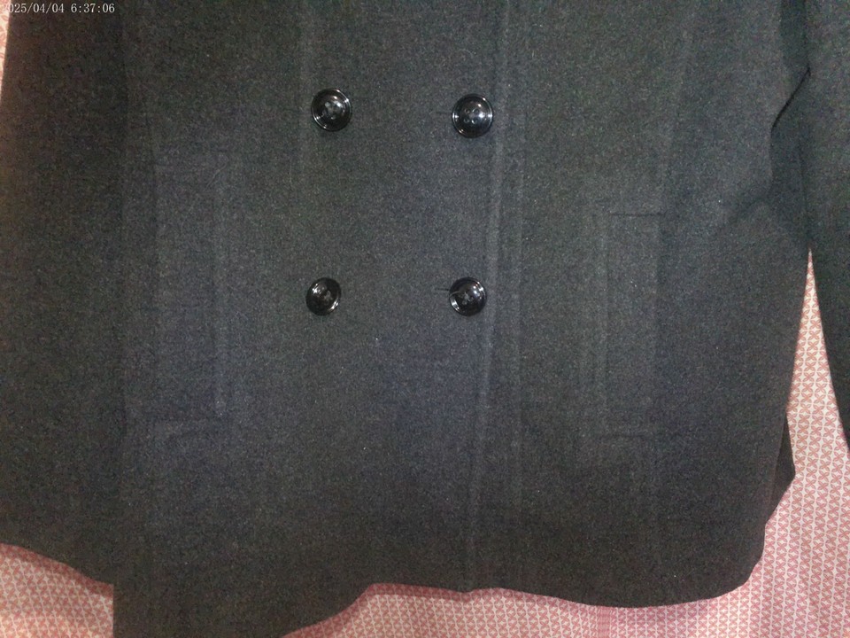 London Fog Womens XL double breasted wool blend pea coat dark gray ...