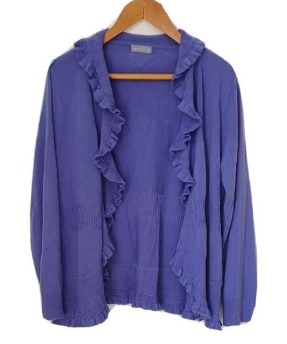 SALE ڿڰۣ MARKS & SPENCER PER UNA Violet Lilac FRILL TRIM Knitted ...