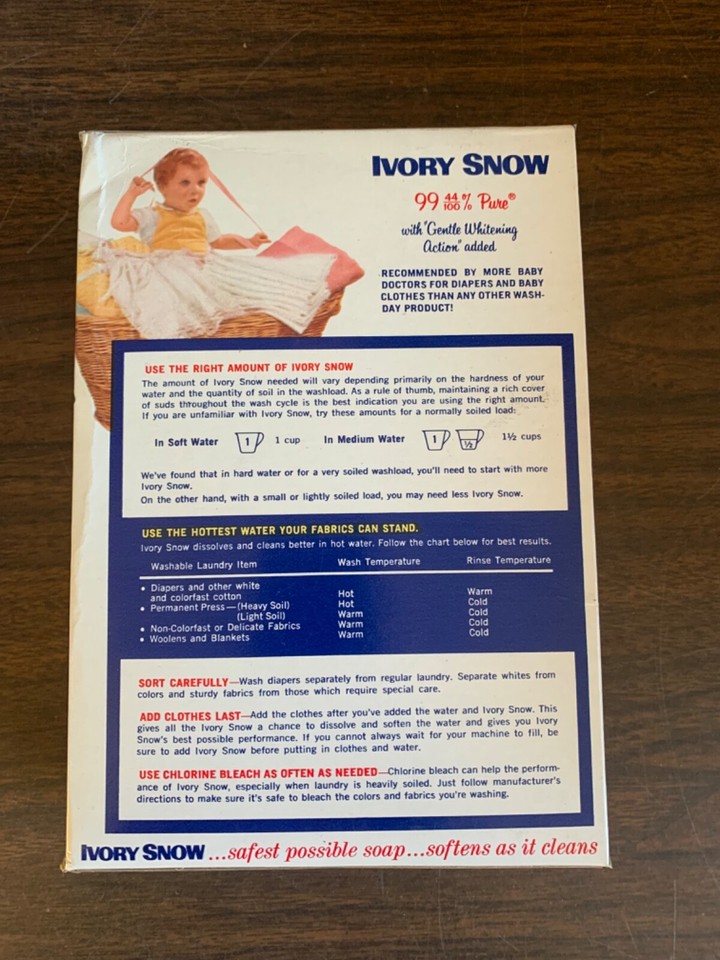 Vintage Ivory Snow Detergent Box with Marilyn Chambers (13oz) | eBay