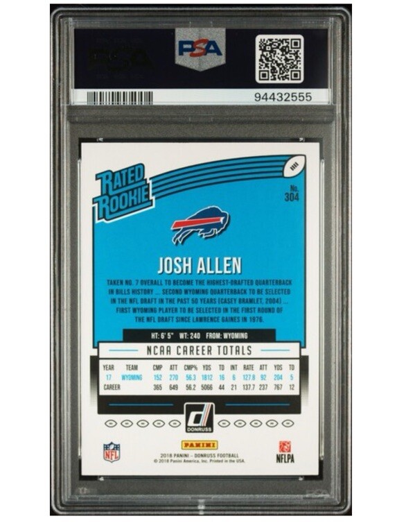 Josh Allen Rated Rookie PSA 10 donruss. MVP🚨 | eBay