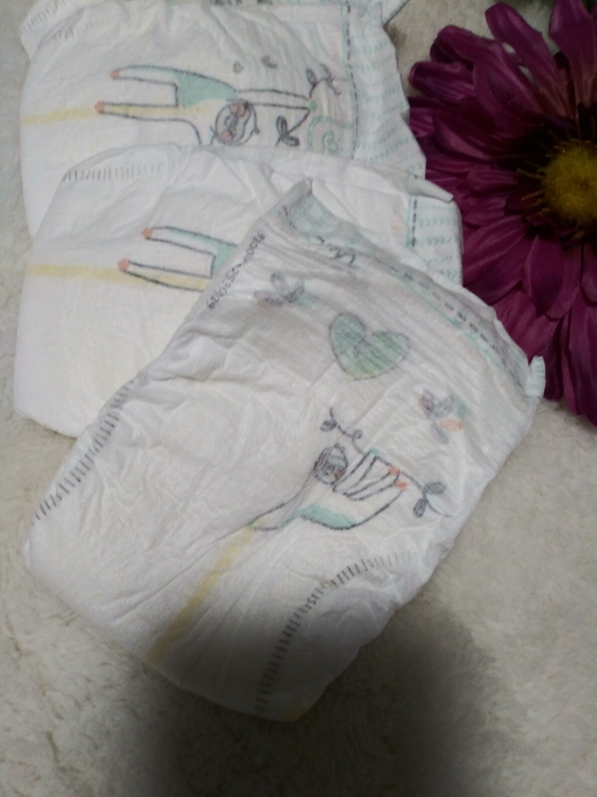 Pampers Pure SLOTH lot of 4 Reborn baby doll Diapers Size newborn (8 ...