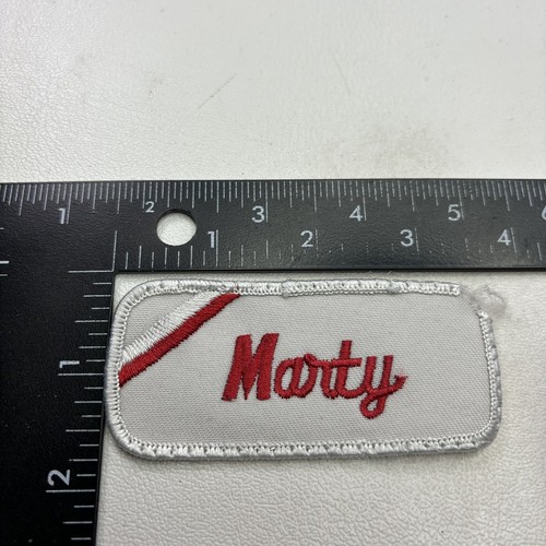 USED Recycled Red Letter NAME MONTY Patch For Uniform Service Workwear ...