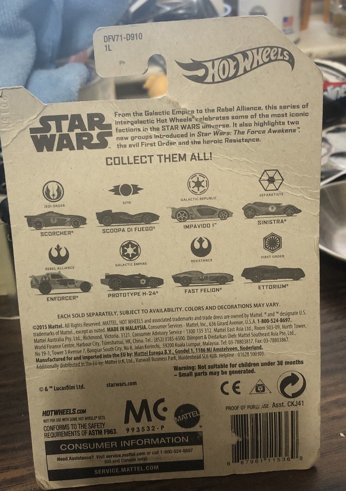 Hot Wheels STAR WARS FACTIONS Series IMPAVIDO 1 Galactic Republic Car ...