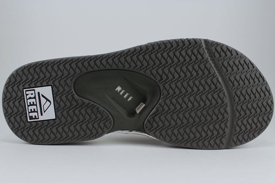 REEF FANNING GRAY/WHITE FLIP FLOPS THONG SANDALS BEACH MICK GREY US MEN ...