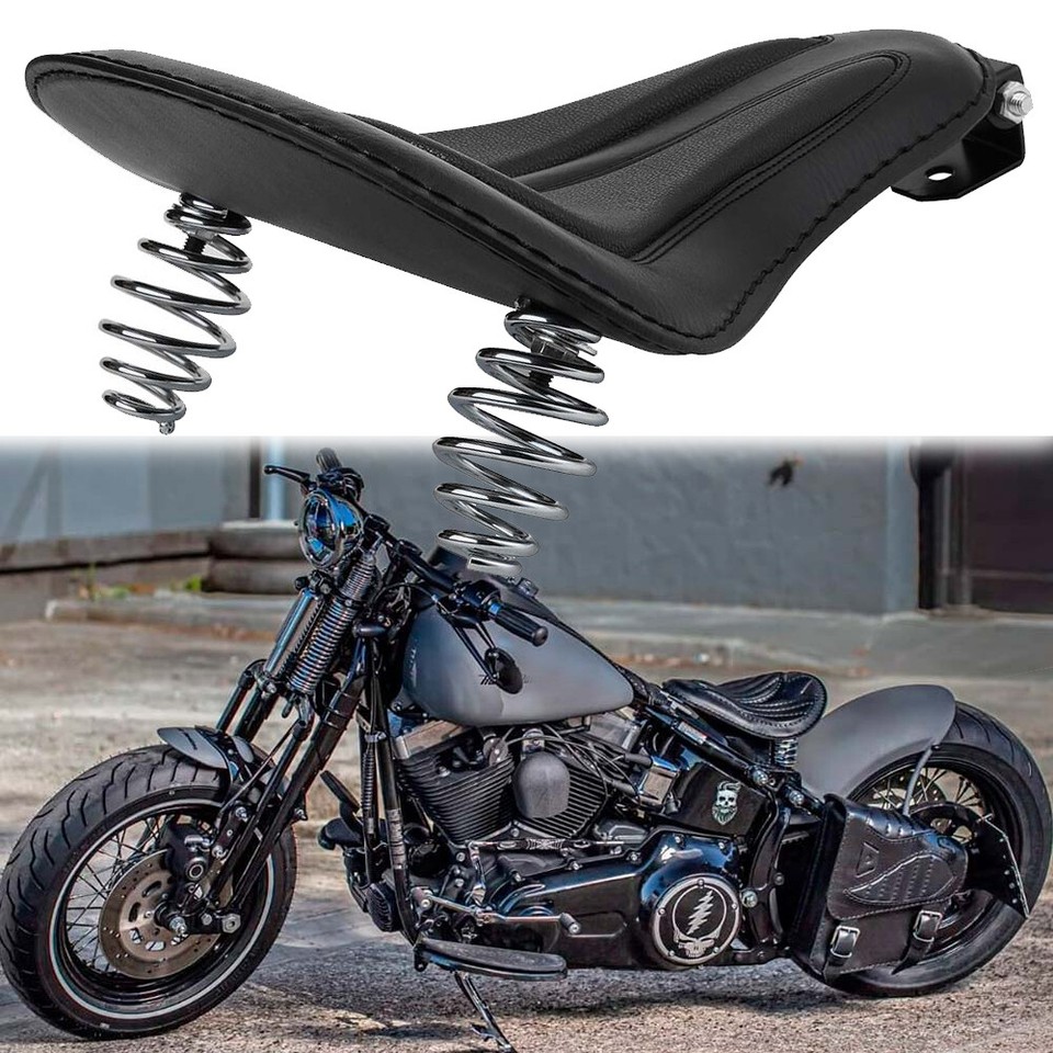Bobber Motorcycle 13" Spring Solo Seats Black For Harley Davidson ...