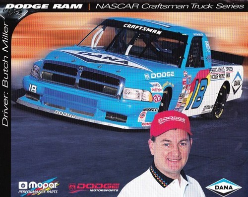 1998 Butch Miller Dana Dodge Ram NASCAR CTS postcard | eBay