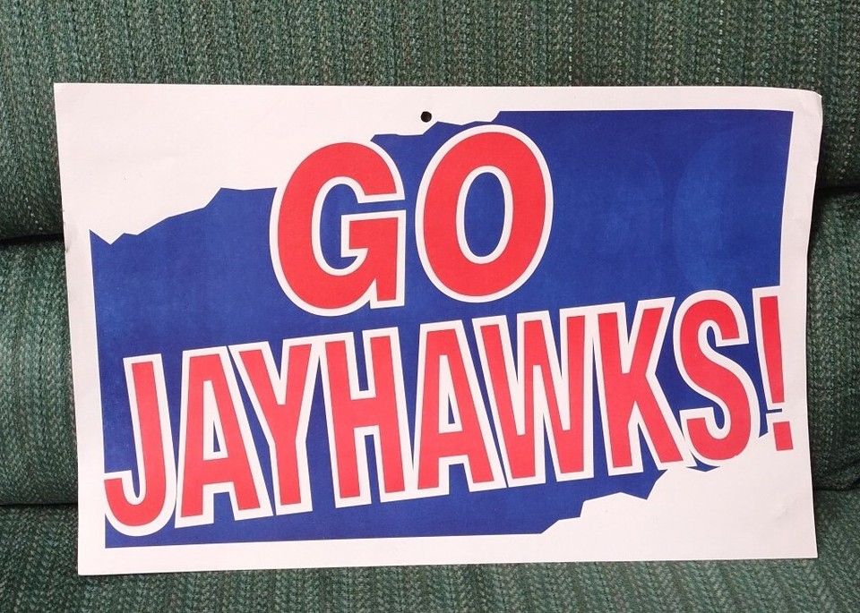 NCAA KU Kansas Jayhawks Fan Lot: Sign, Bag, Mask, Box & Pom-Pom | eBay