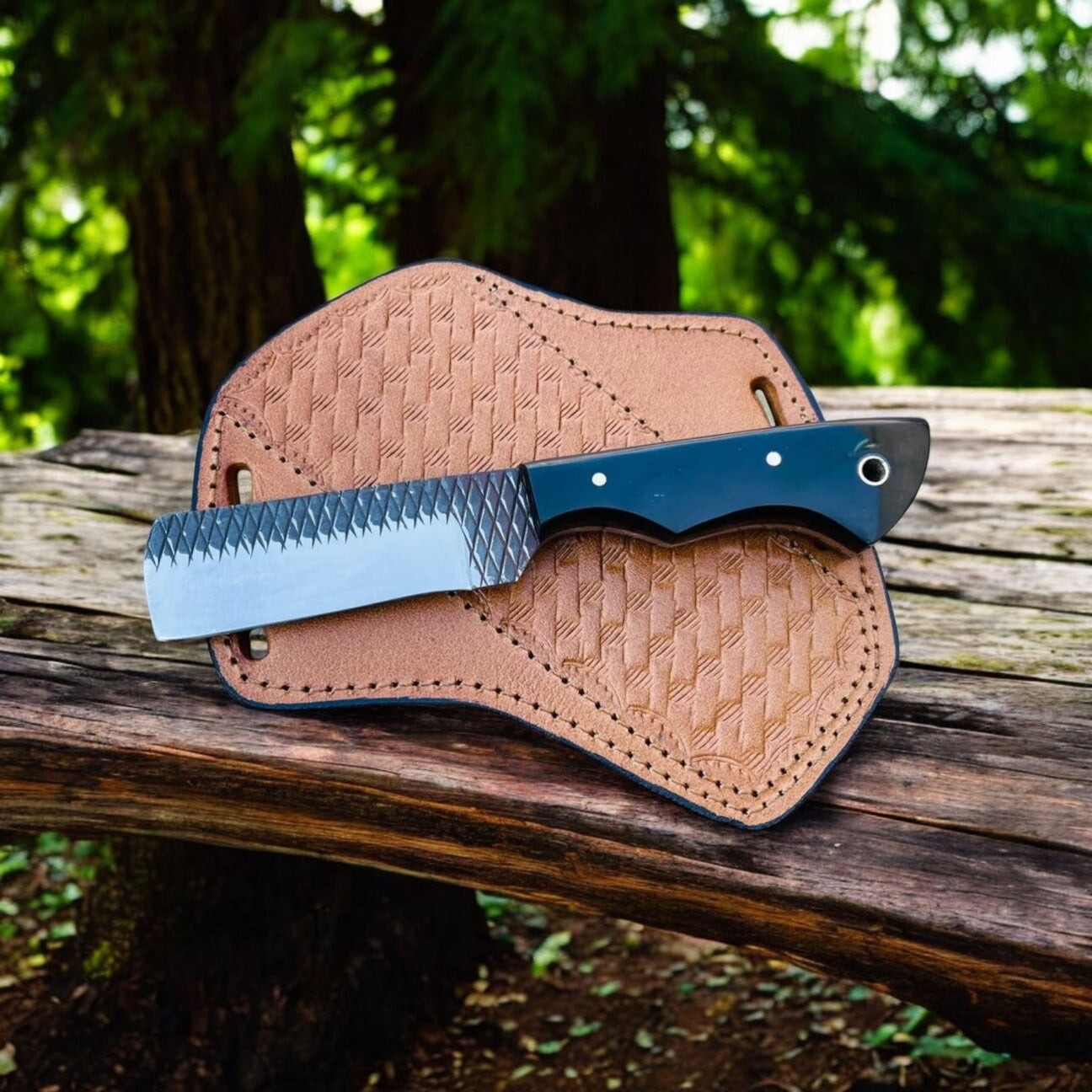 Handmade Rasp File Cowboy Bull Cutter EDC Knife With Leather Sheath | eBay