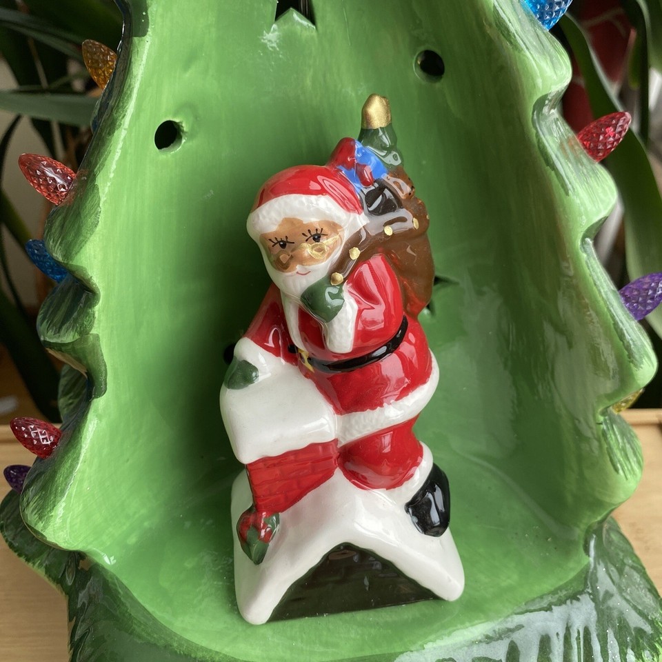Mr. Christmas Nostalgic Christmas Tree 16” Green Decoration LED Retro ...
