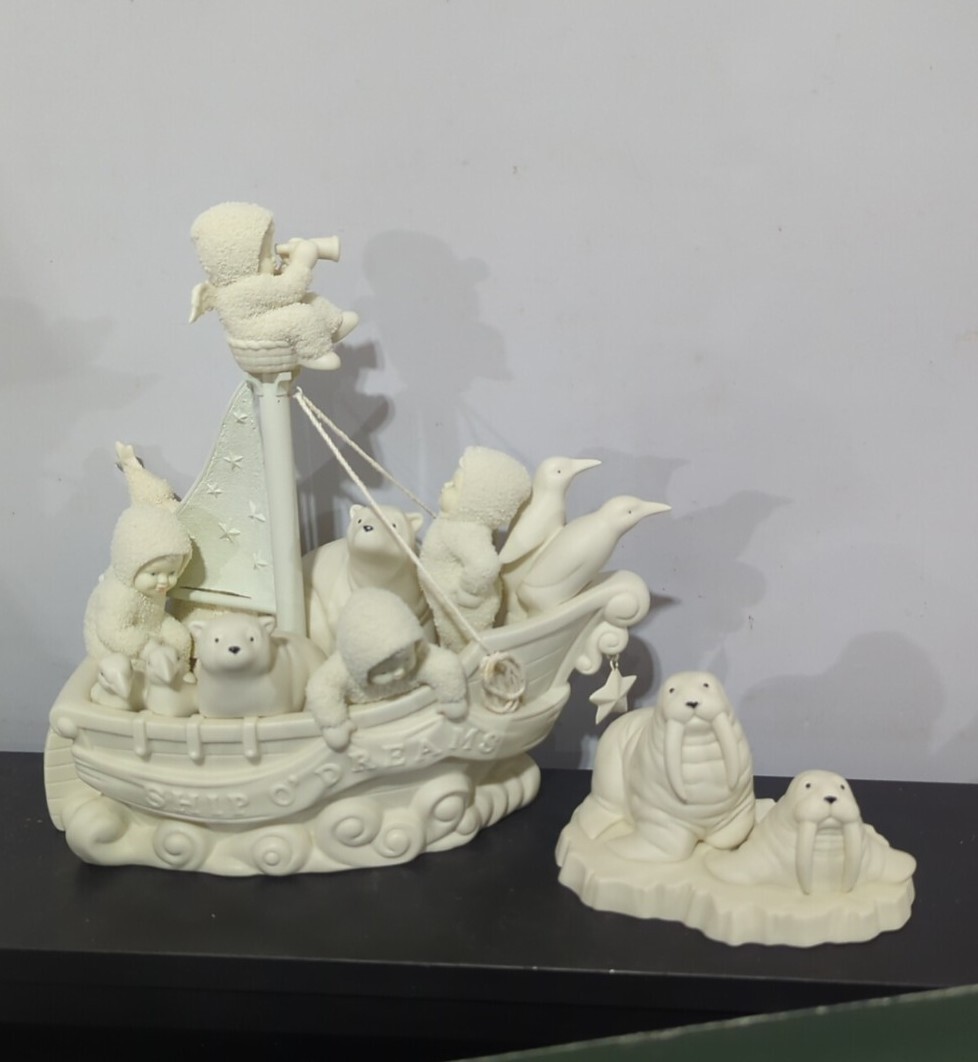 Snowbabies "Ship O Dreams" Boat, Walrus, Polar Bear Set of 2 Porcelain Figurines | eBay