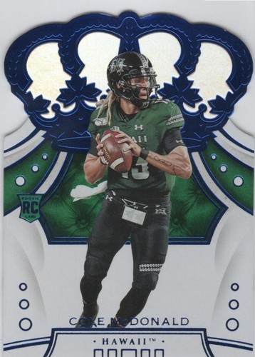 COLE MCDONALD 2020 PANINI CHRONICLES CROWN BLUE ROOKIE RC HAWAII $1.99 ...
