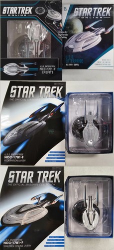Set of 3 Eaglemoss Star Trek USS Enterprise F 1701-F Ships ONLINE ...
