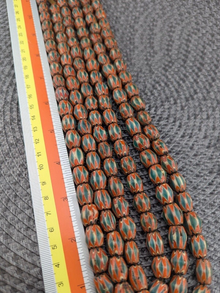 Vintage old chevron venetian inspired multilayers 11mm glass beads ...