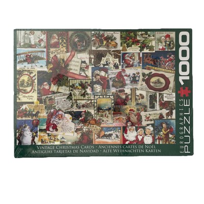 Eurographics 1000-Piece Christmas Puzzle – Vintage Holiday Cards Jigsaw ...